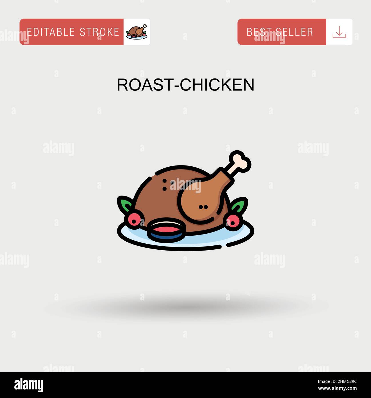 Roast-chicken Simple vector icon Stock Vector Image & Art - Alamy