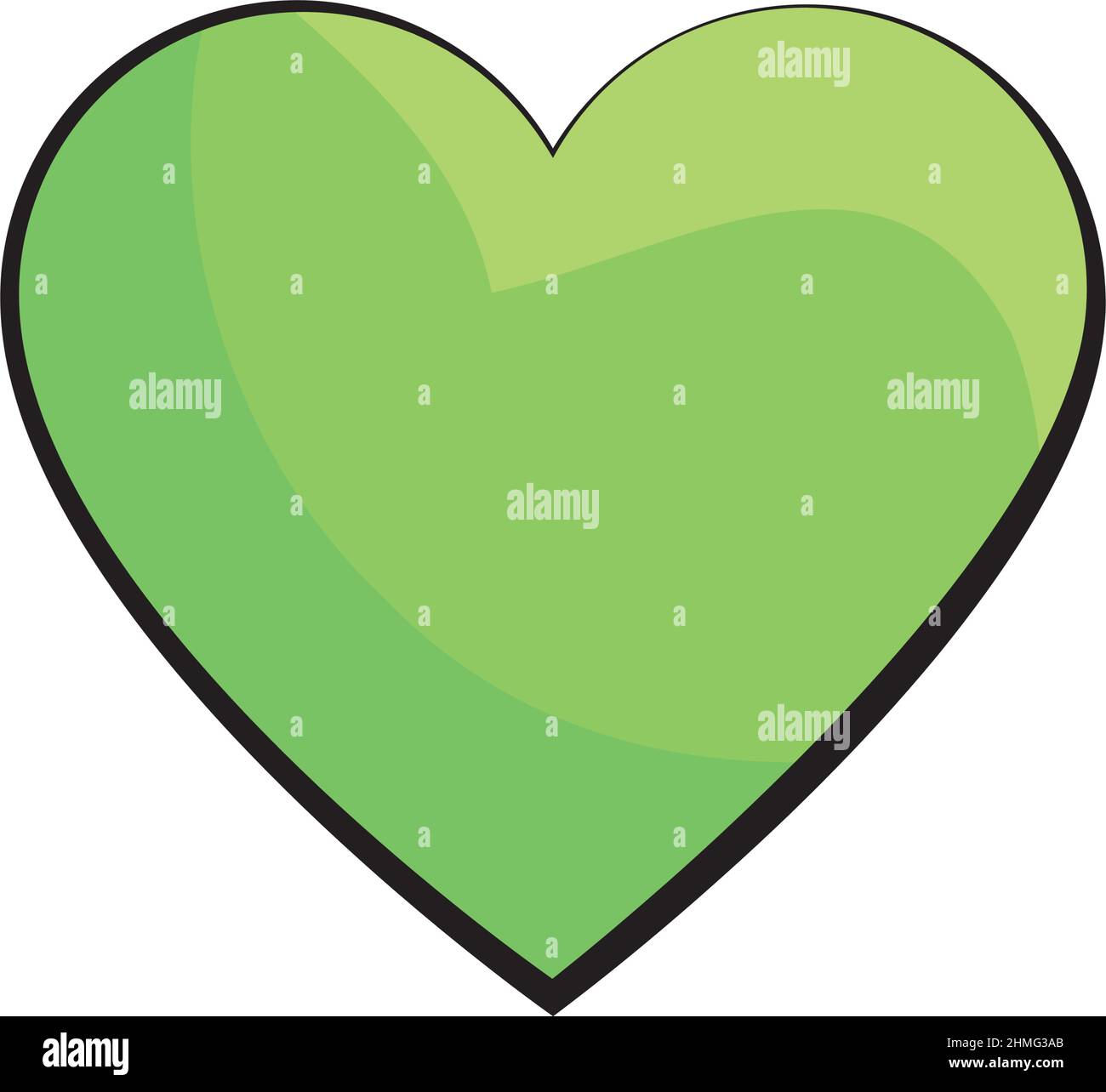 cute green heart Stock Vector Image & Art - Alamy