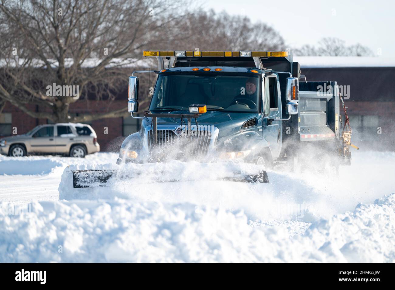 Dale Zink, 375th Civil Engineer Squadron foreman, plows snow on Scott ...