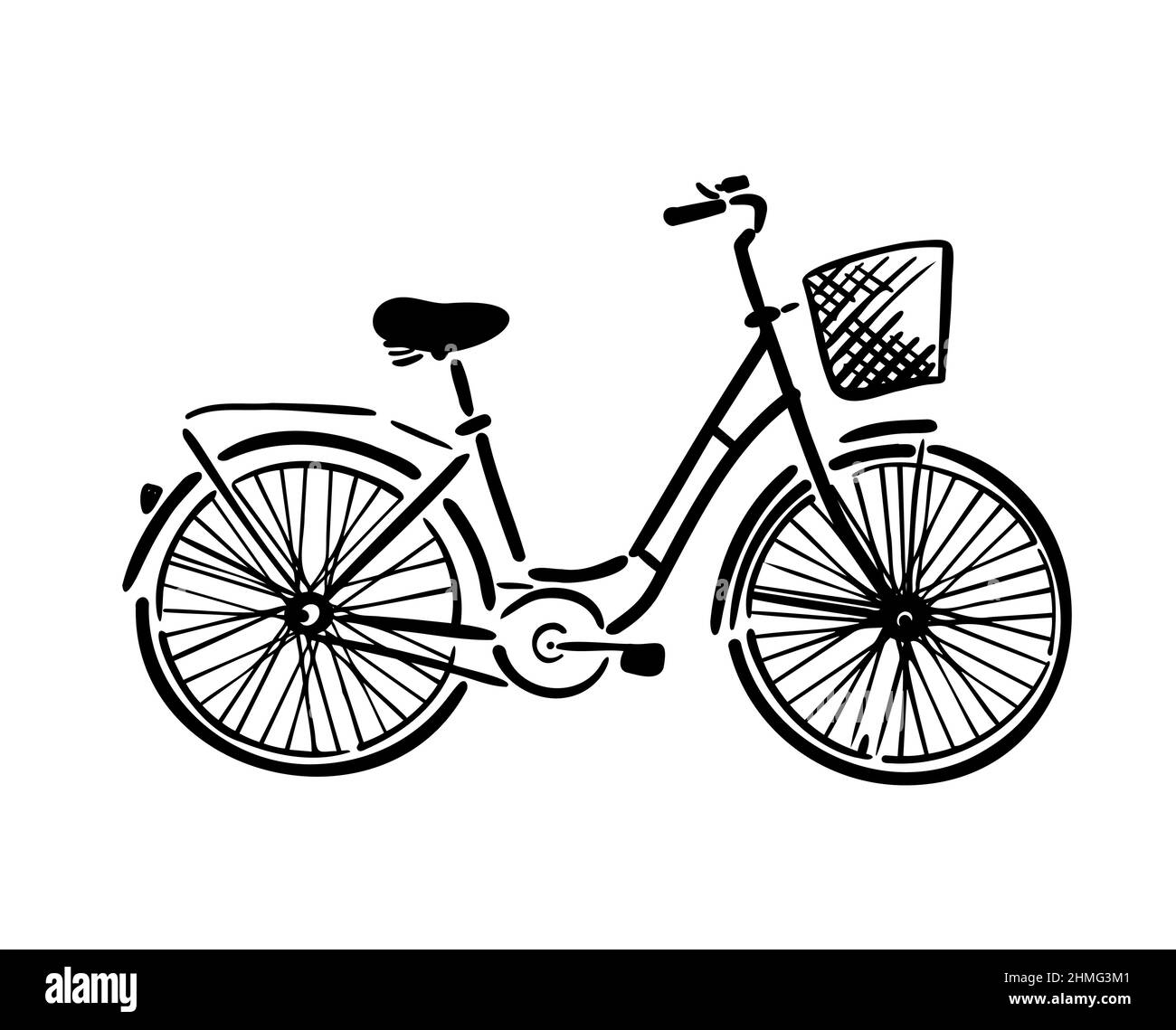 A bicycle is a monochrome simple object. Vector illustration Stock ...