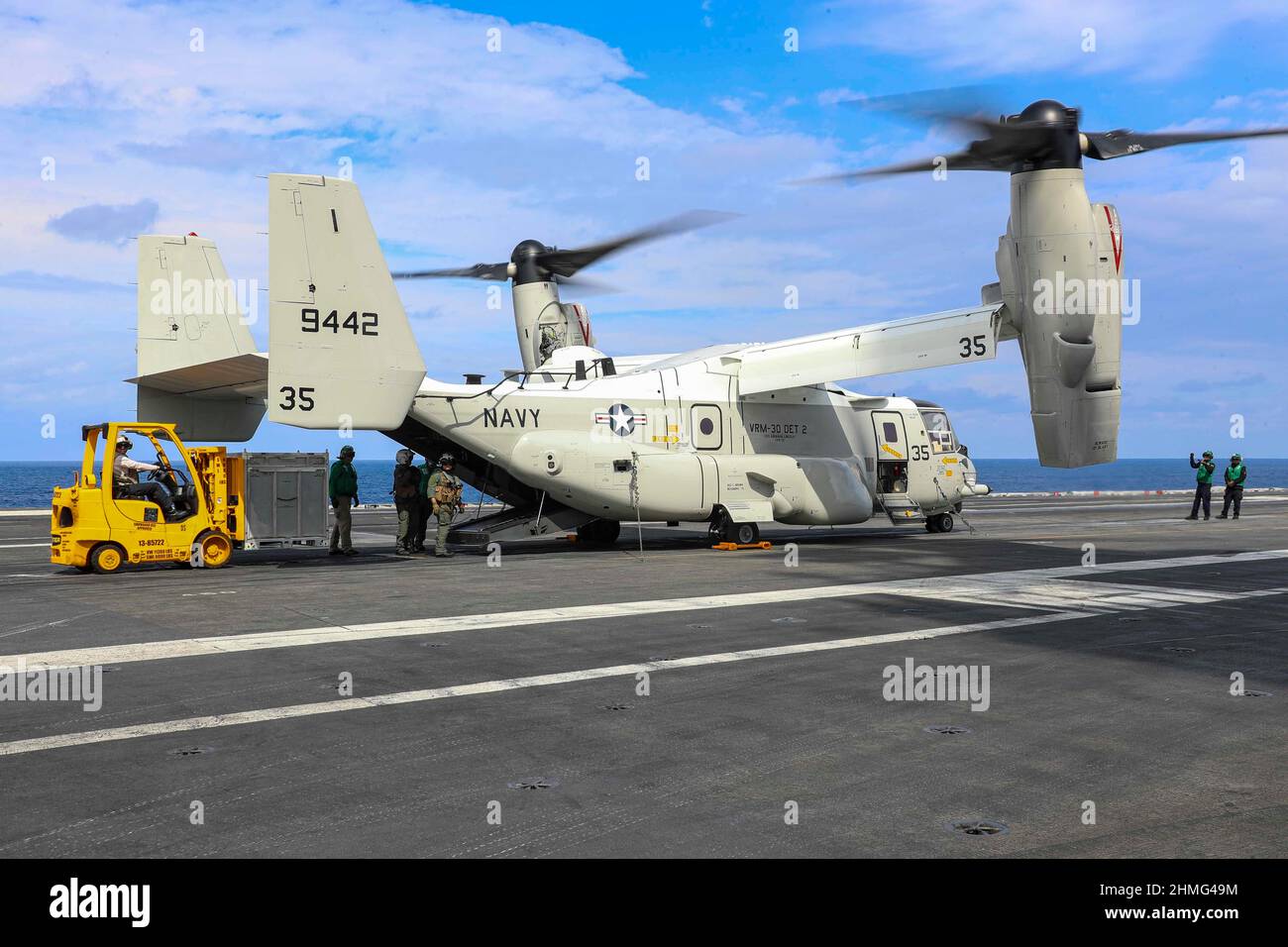 PHILIPPINE SEA (Feb. 7, 2022) Sailors, assigned to the “Titans” of ...