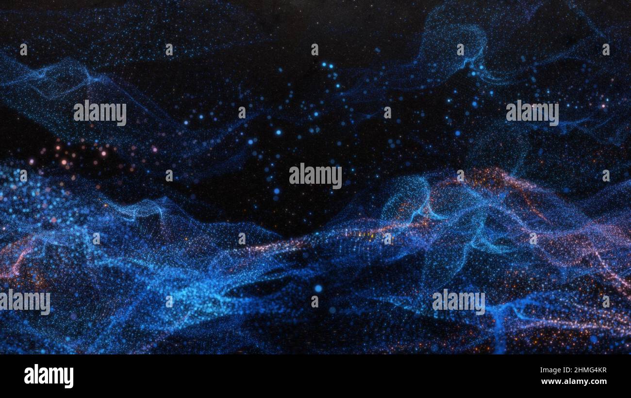 Abstract particle waves with depth of field effect Stock Photo - Alamy