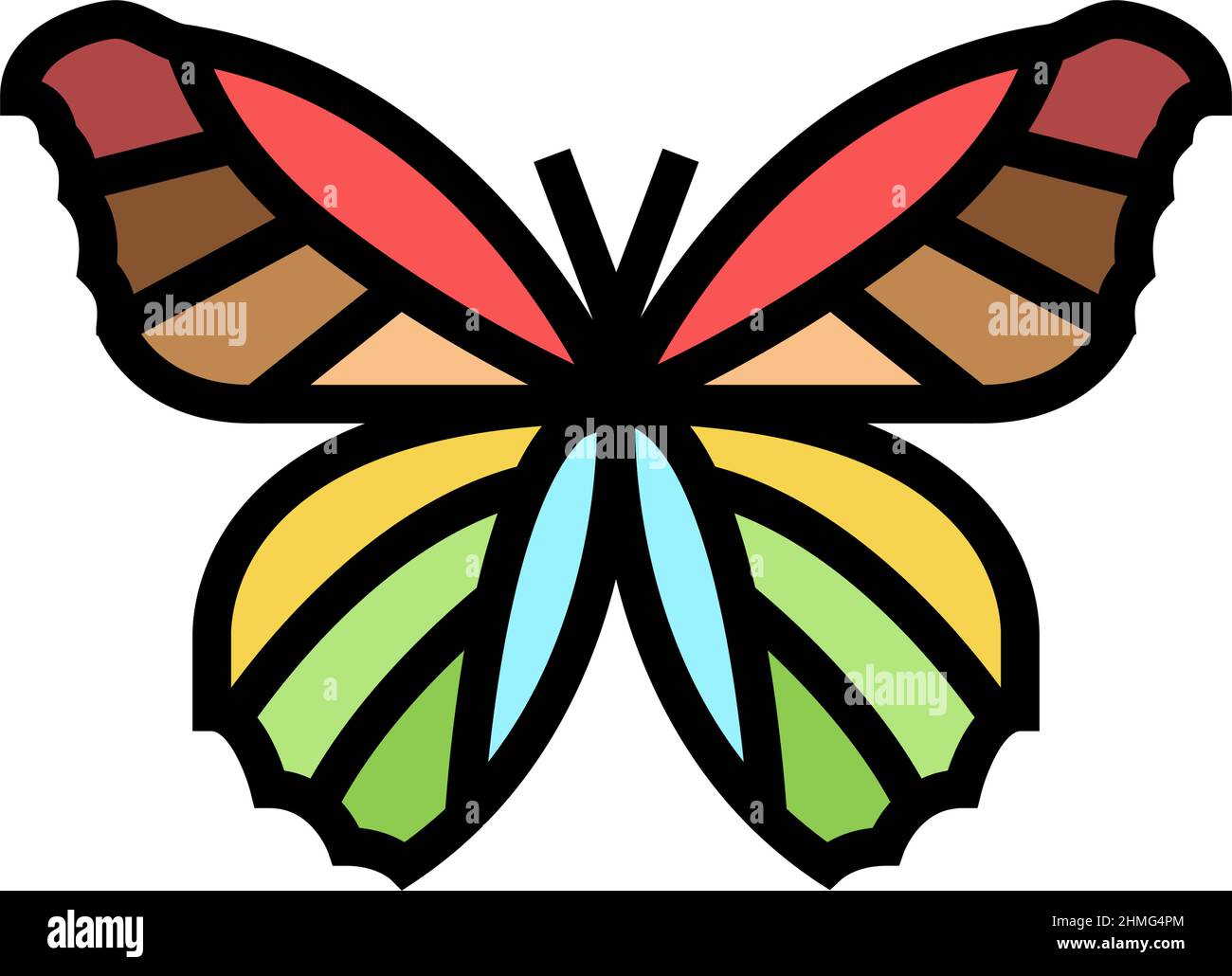 butterfly insect color icon vector illustration Stock Vector Image ...