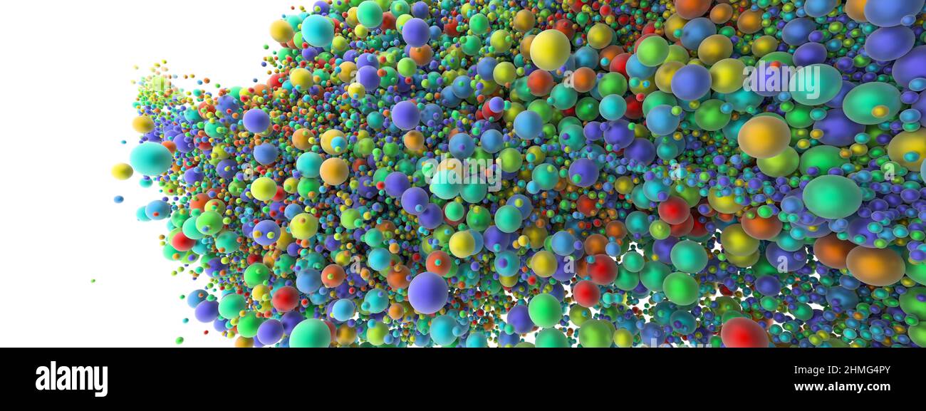 Abstract art with surreal growing explosion wavy smoke cloud splash ...