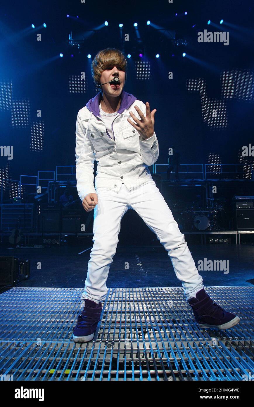 LOS ANGELES, CA. - July 20: Justin Bieber in concert at Nokia Theatre L ...
