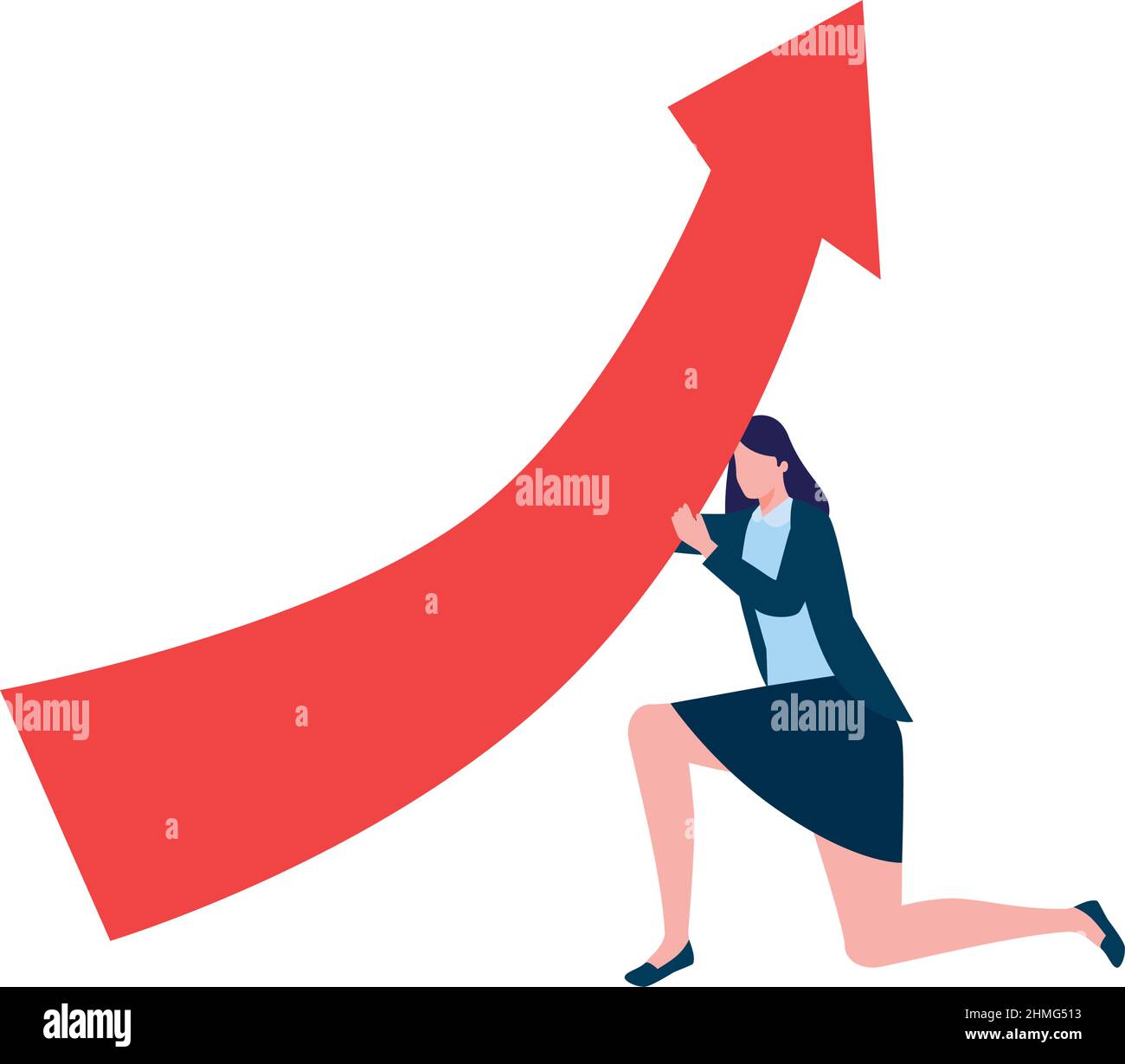 businesswoman with arrow up Stock Vector Image & Art - Alamy