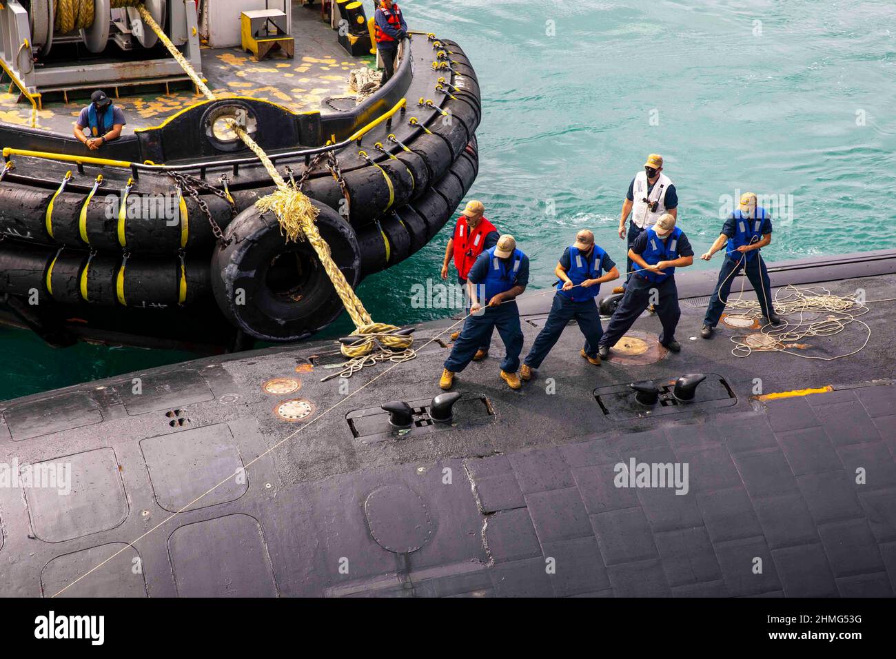 Polaris Point, Guam. 20th Jan, 2022. Sailors assigned to the Los ...