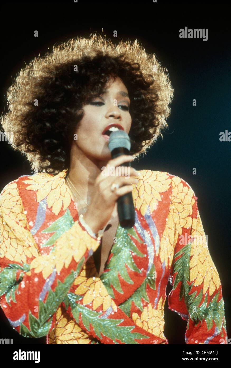 LOS ANGELES, CA - JANUARY 25: Whitney Houston performing in concert ...