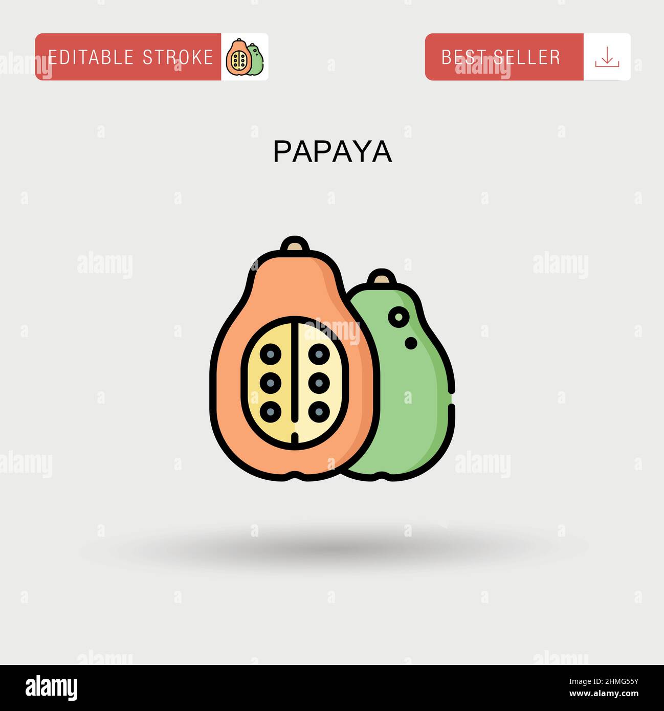 Papaya fruit cut and whole Stock Vector Images - Alamy