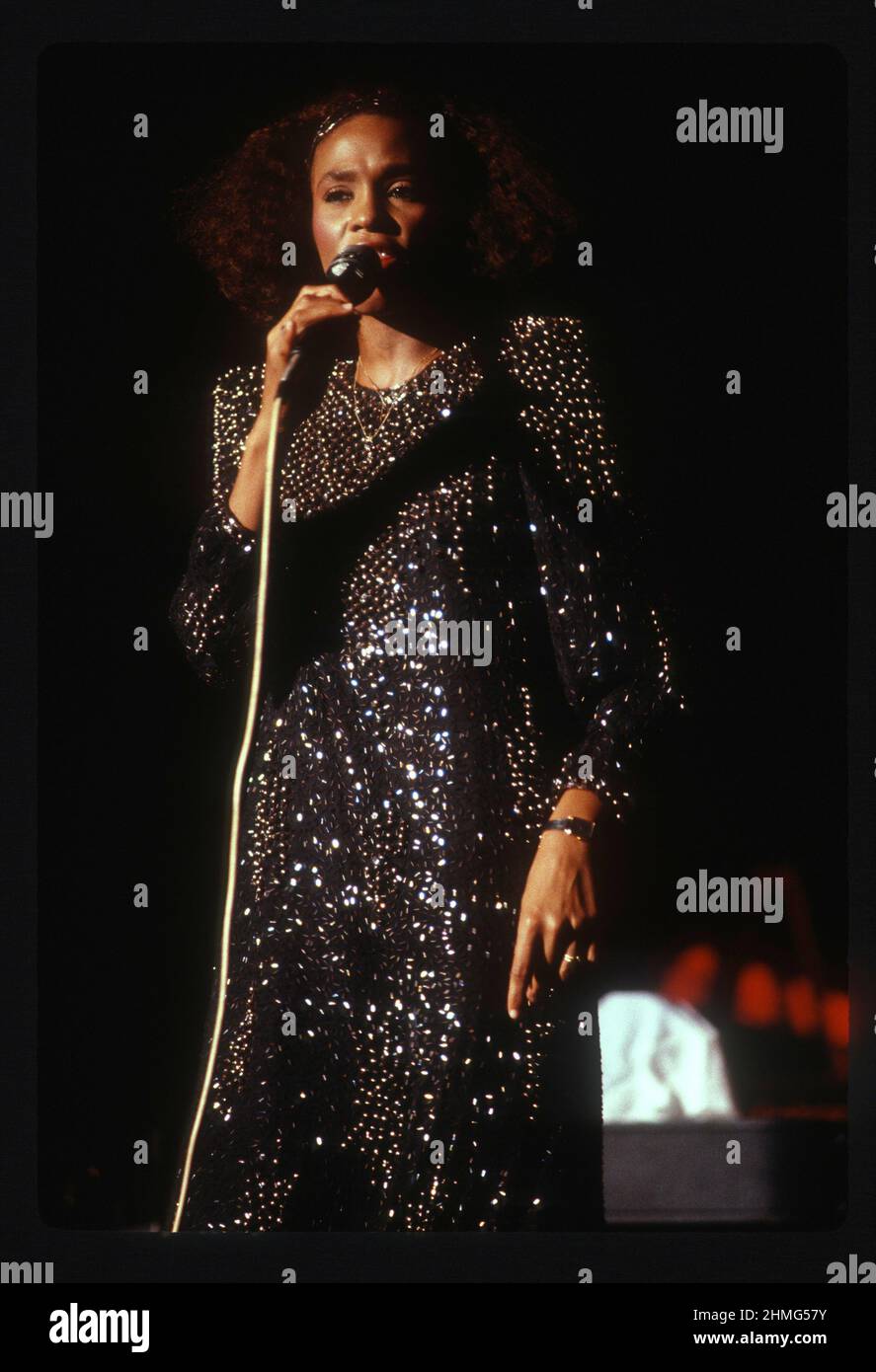 LOS ANGELES, CA - JUNE 19: Whitney Houston performing in concert circa ...