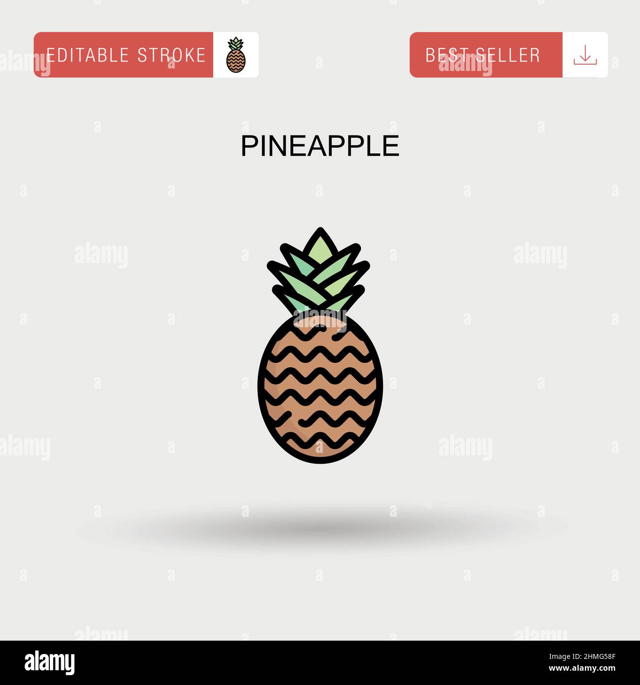 Half pineapple white background Stock Vector Images - Alamy