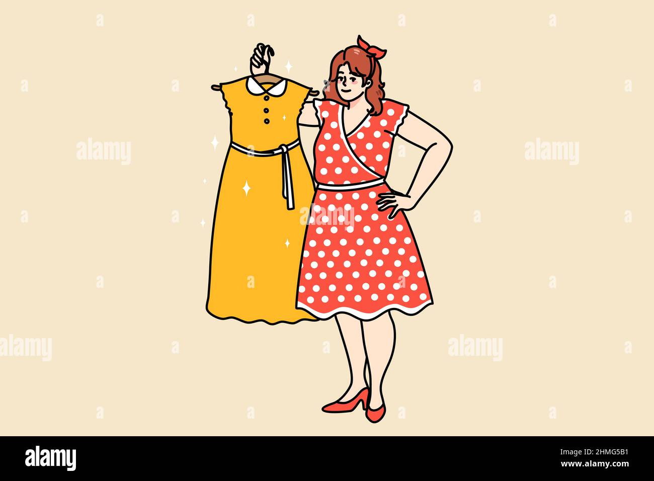 Fashionable woman in mall Stock Vector Images - Alamy
