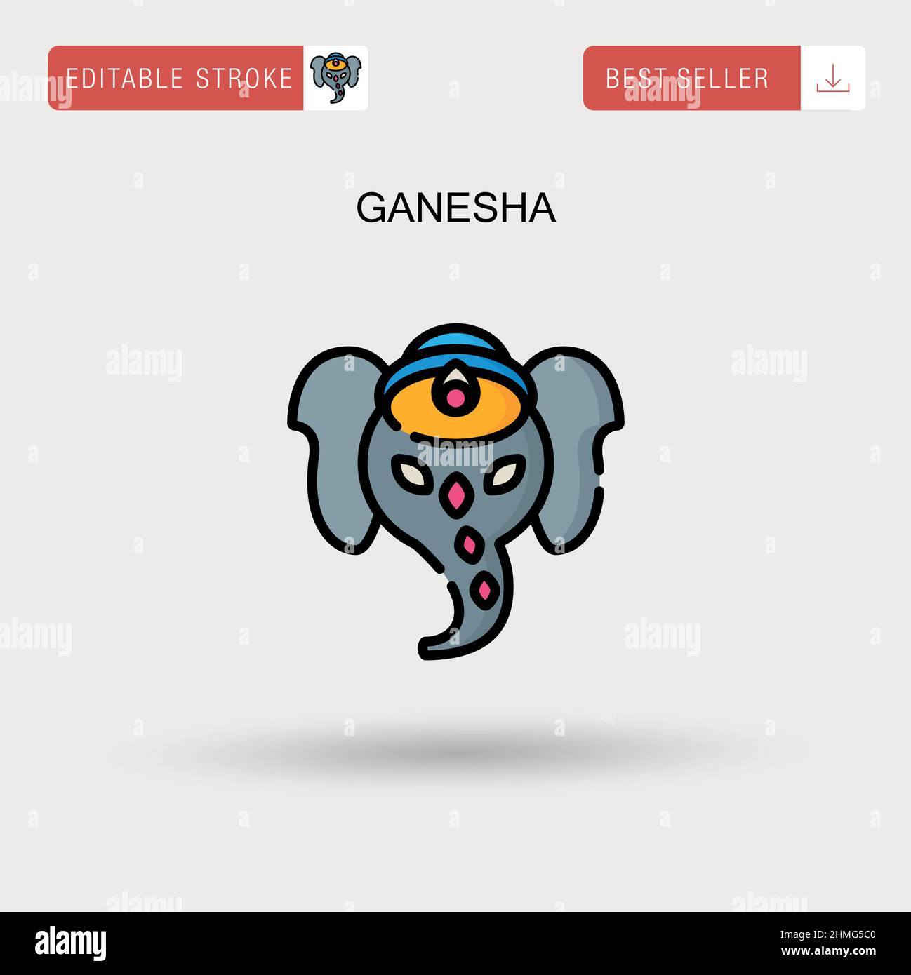 Ganesha Simple vector icon Stock Vector Image & Art - Alamy