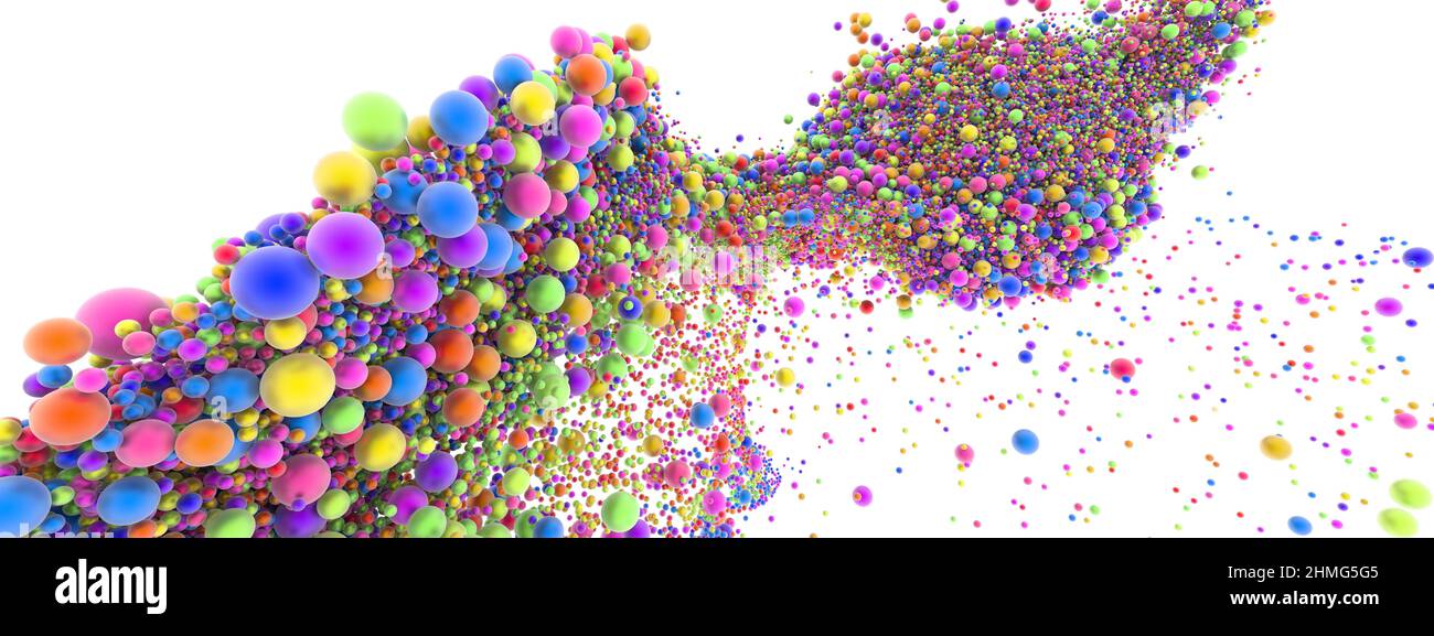 Abstract art with surreal growing explosion wavy smoke cloud splash ...