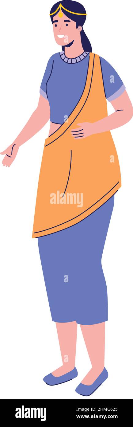 woman in traditional hindu dress Stock Vector Image & Art - Alamy