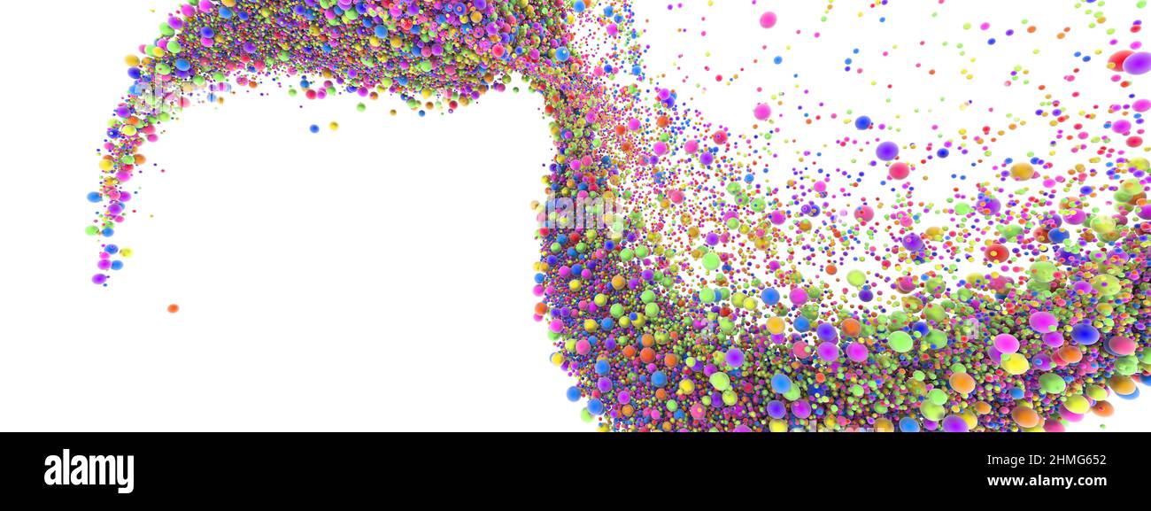 Abstract art with surreal growing explosion wavy smoke cloud splash ...