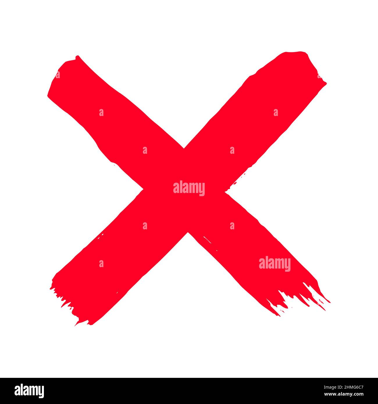 Dirty grunge hand drawn with brush strokes cross x vector illustration ...