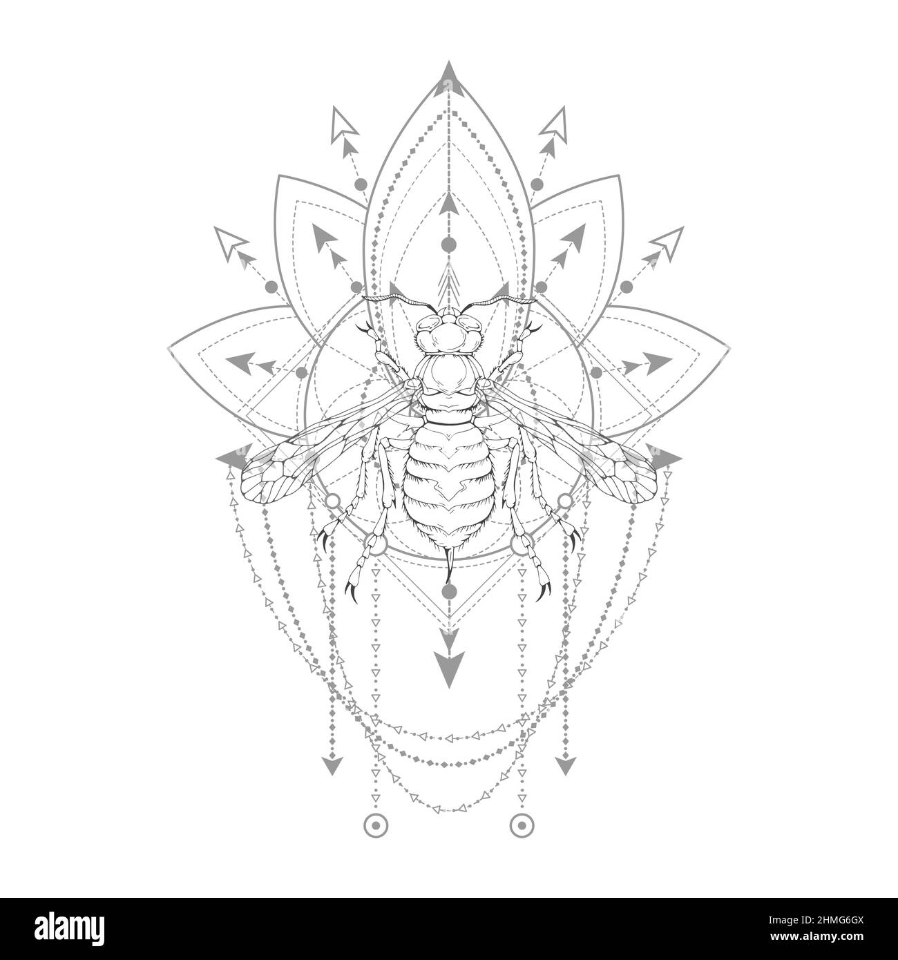 Sacred Geometry Bee Tattoos