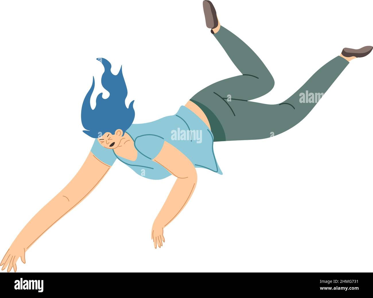 Isolated female character falling down hi-res stock photography and ...
