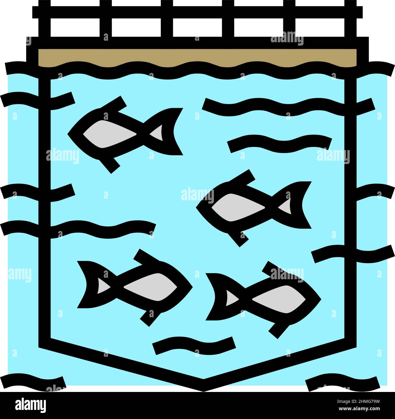 sea cages salmon color icon vector illustration Stock Vector Image ...