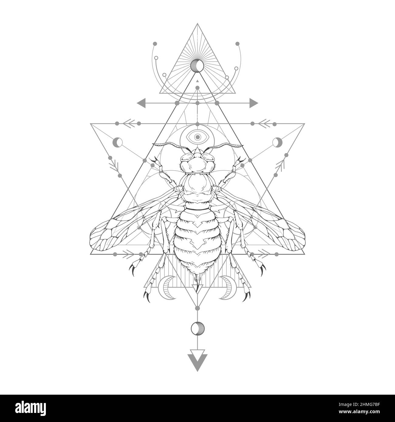 Geometric Wasp Tattoos