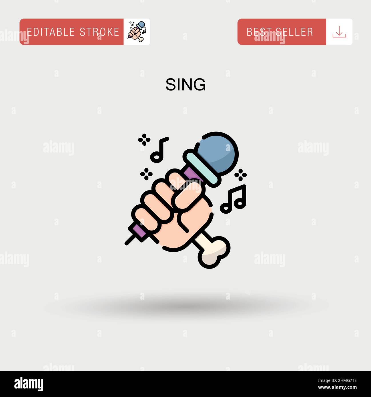 Sing Simple vector icon Stock Vector Image & Art - Alamy
