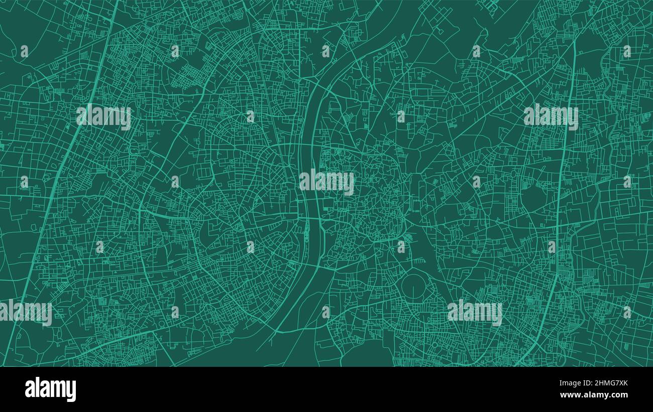 Ahmedabad map city poster province, green horizontal background vector ...