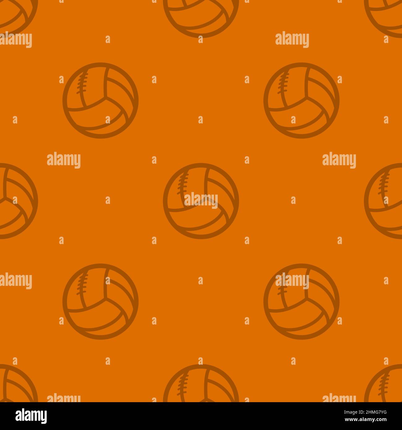 Pattern of retro soccer balls in a linear style on a terracotta ...