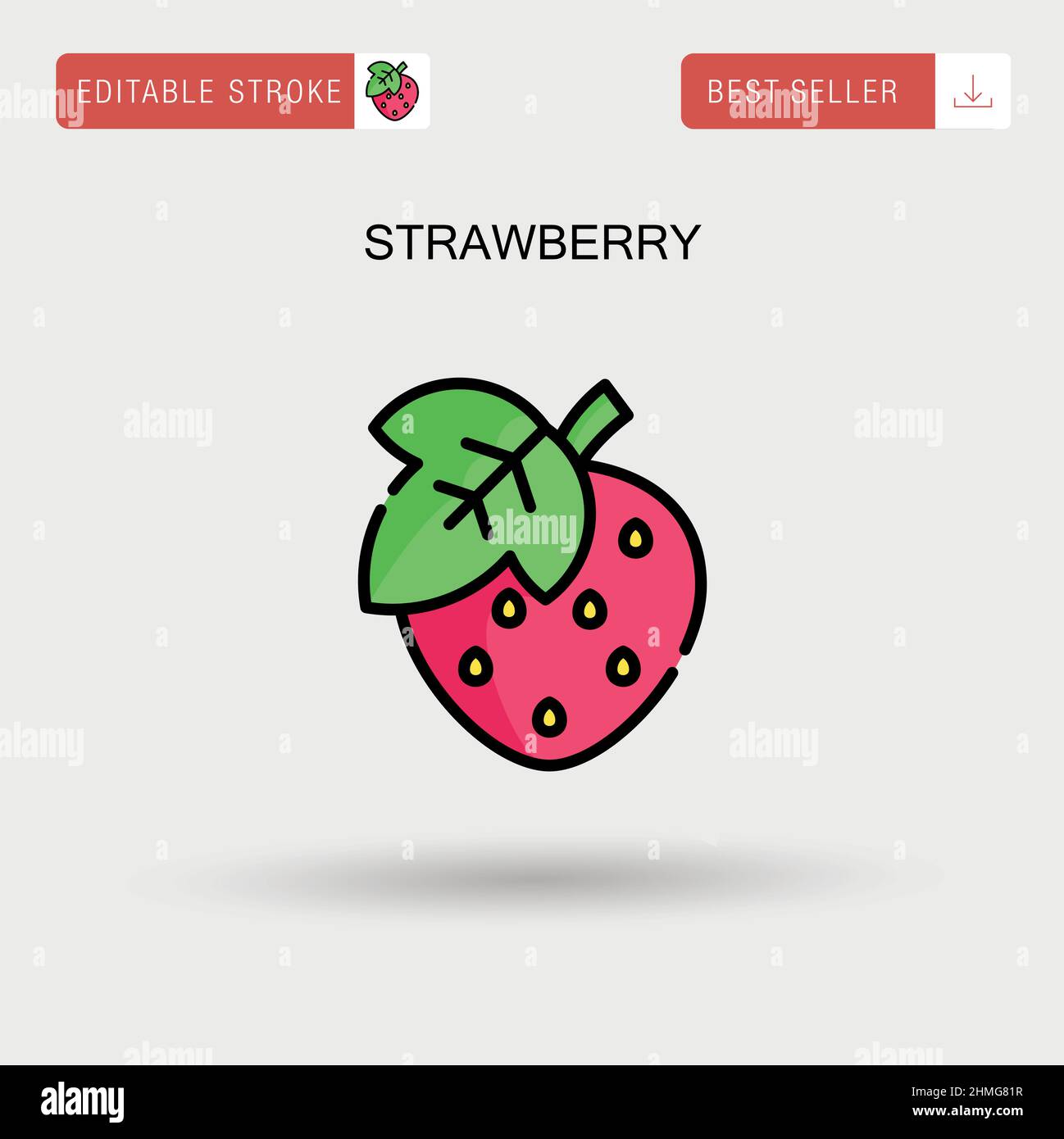 Sliced strawberry white background Stock Vector Images - Alamy