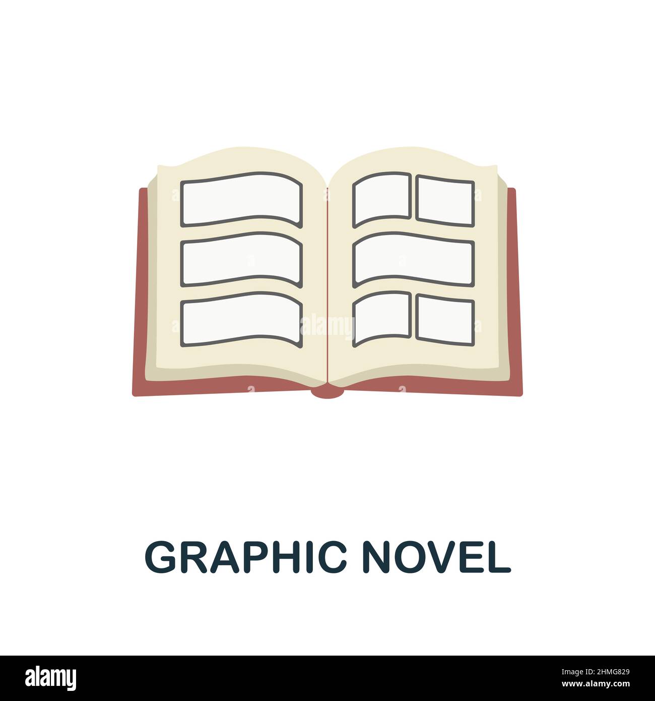 Graphic Novel flat icon. Colored element sign from books collection ...