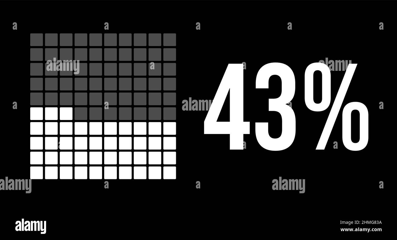43 percent diagram, forty three percentage vector infographic. Rounded ...
