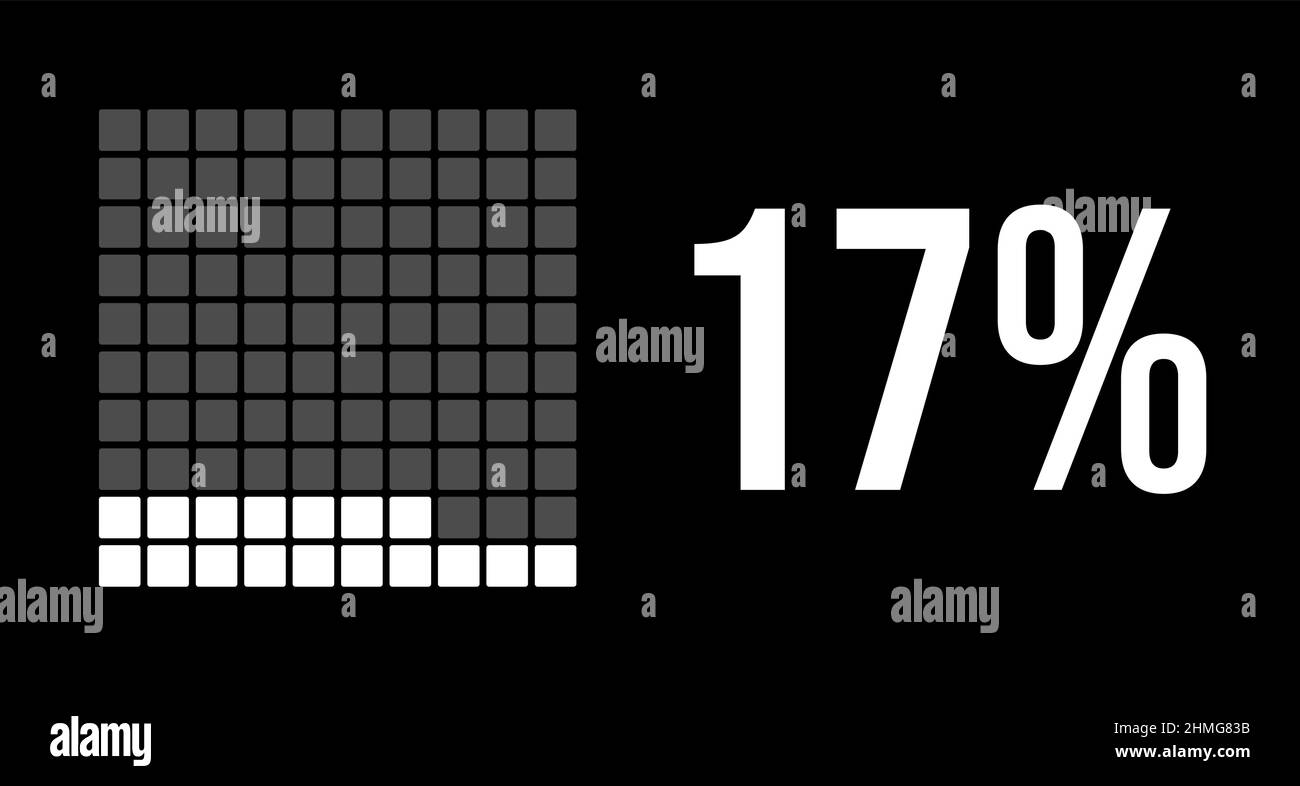17 percent diagram, seventeen percentage vector infographic. Rounded ...