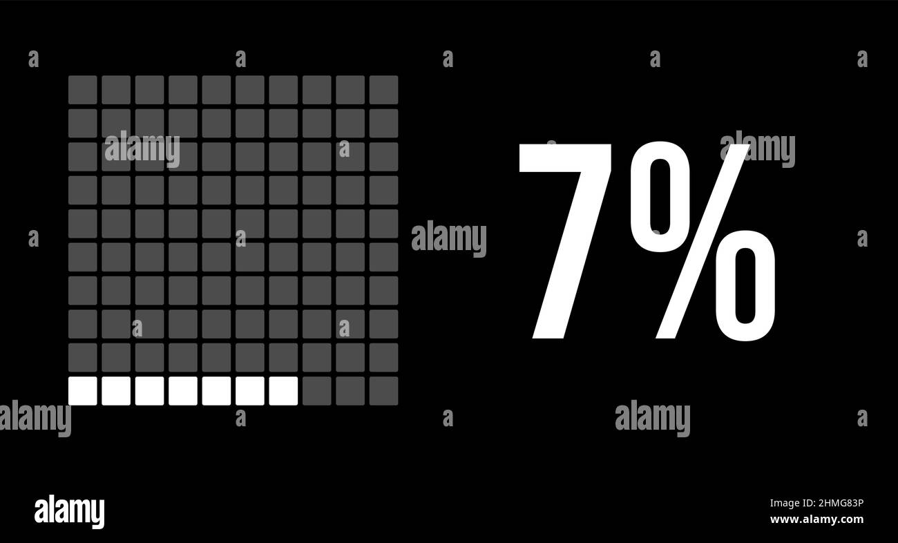 7 percent diagram, seven percentage vector infographic. Rounded ...