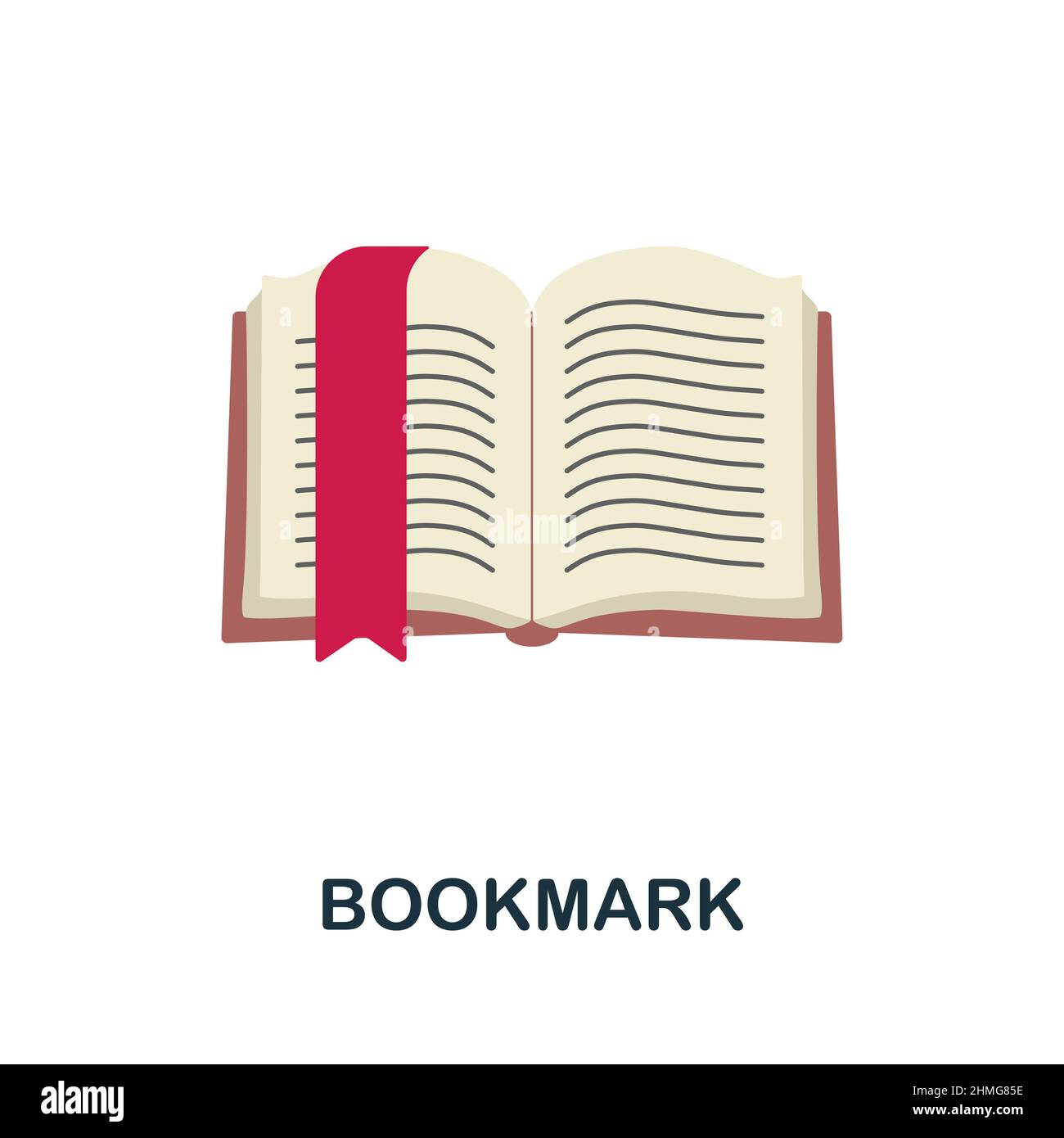 Bookmark flat icon. Colored element sign from books collection. Flat ...