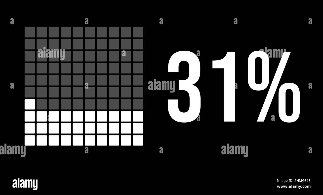 31 percent diagram, thirty-one percentage vector infographic. Rounded ...