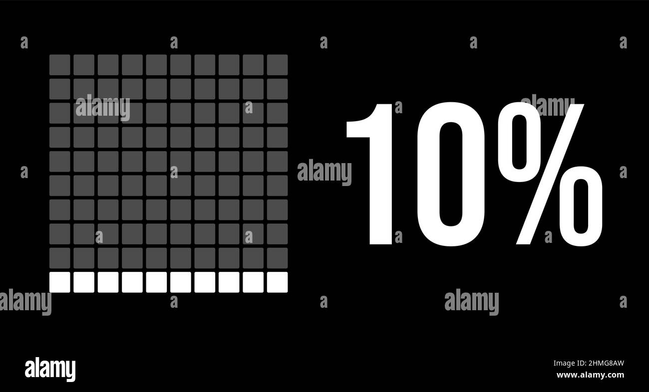 10 percent diagram, ten percentage vector infographic. Rounded ...
