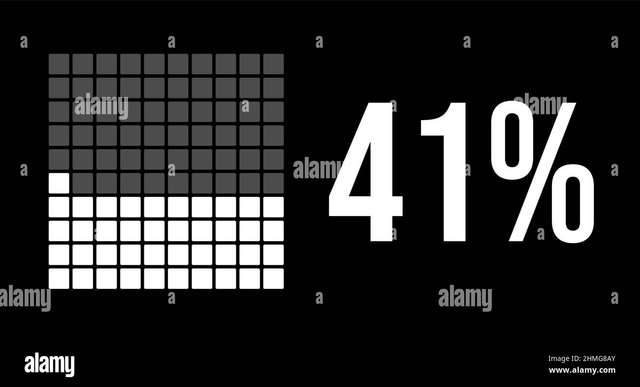 41 percent diagram, Forty one percentage vector infographic. Rounded ...