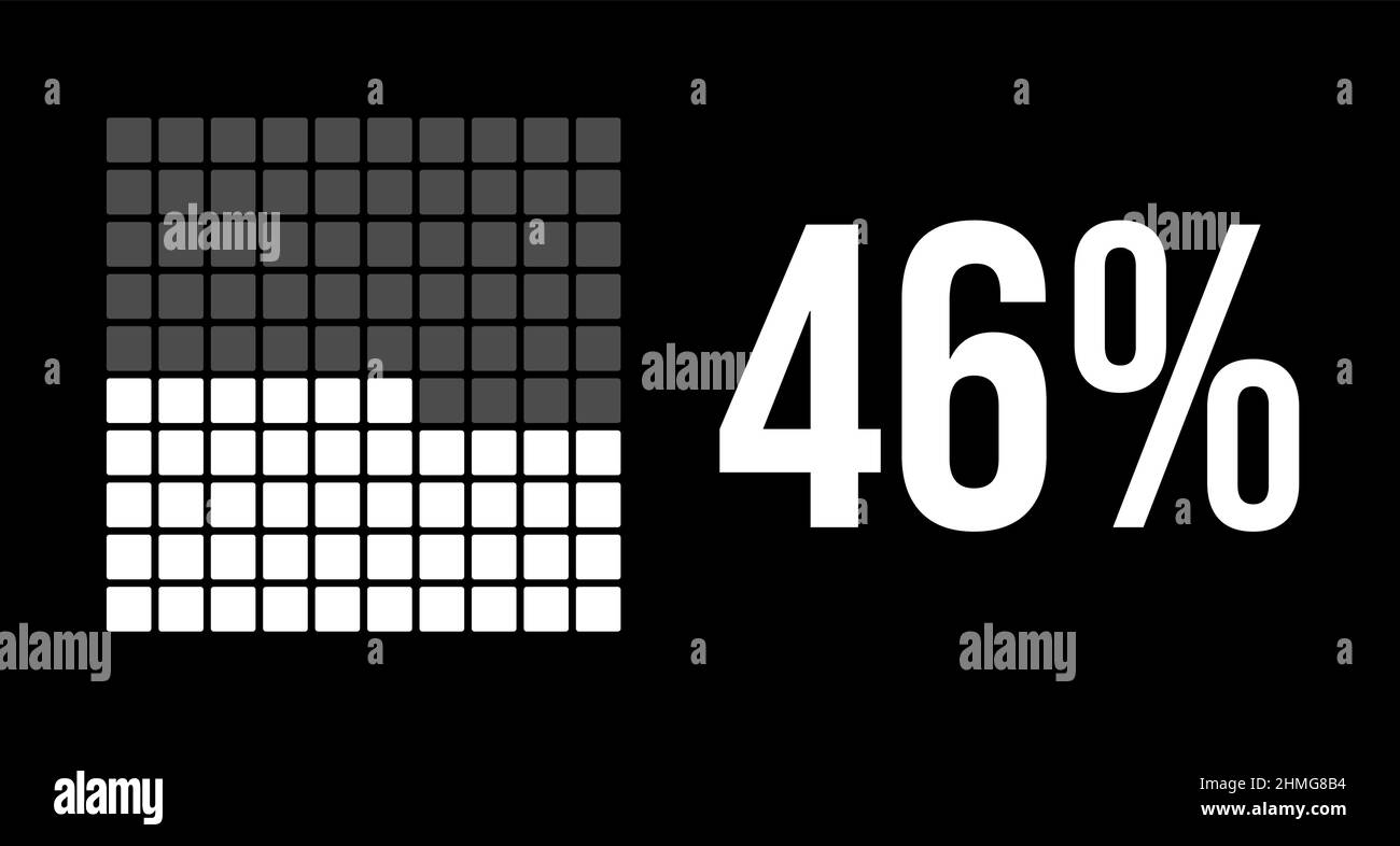 46 percent diagram, forty six percentage vector infographic. Rounded ...