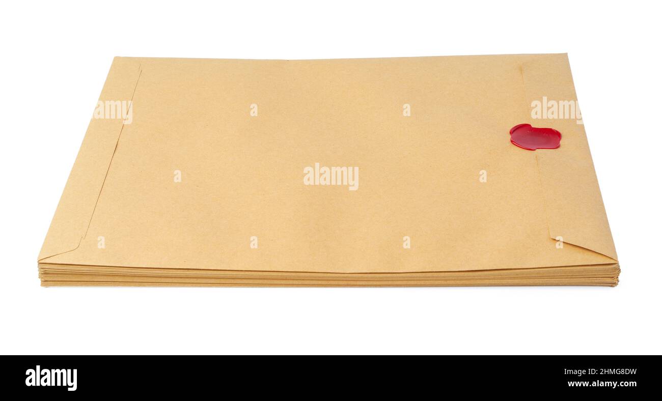 Thick envelope on a white background Stock Photo - Alamy