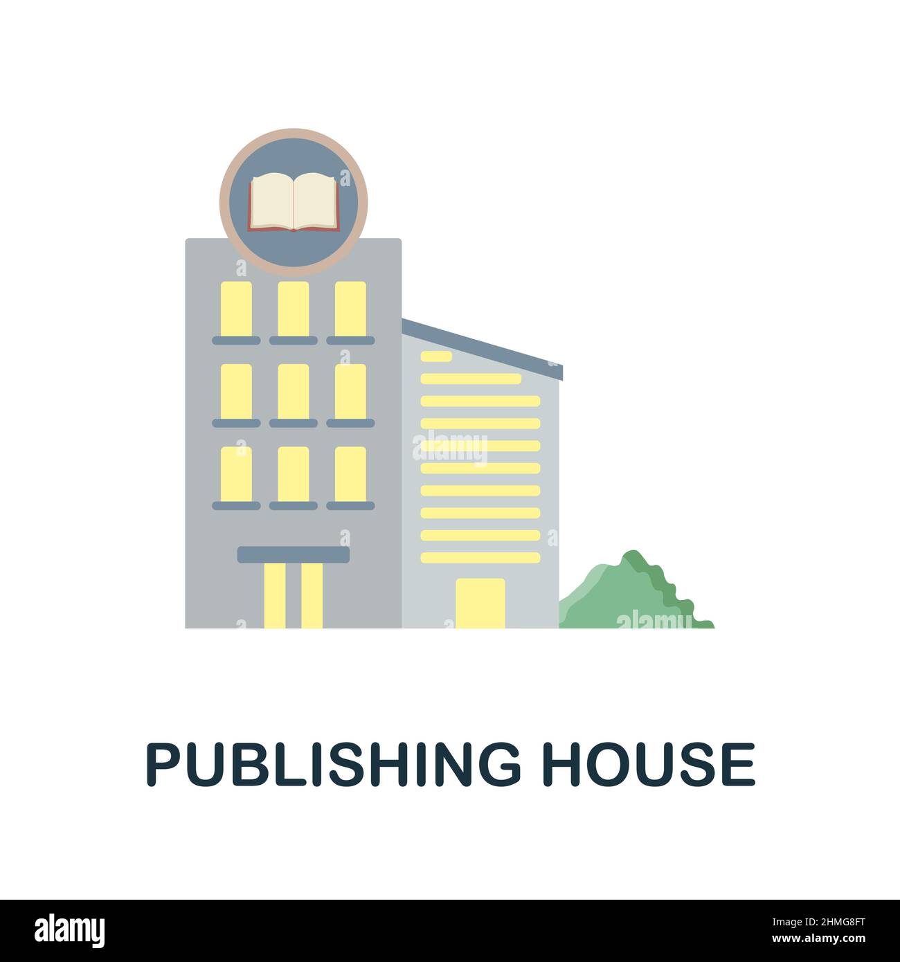 Publishing House flat icon. Colored element sign from books collection ...