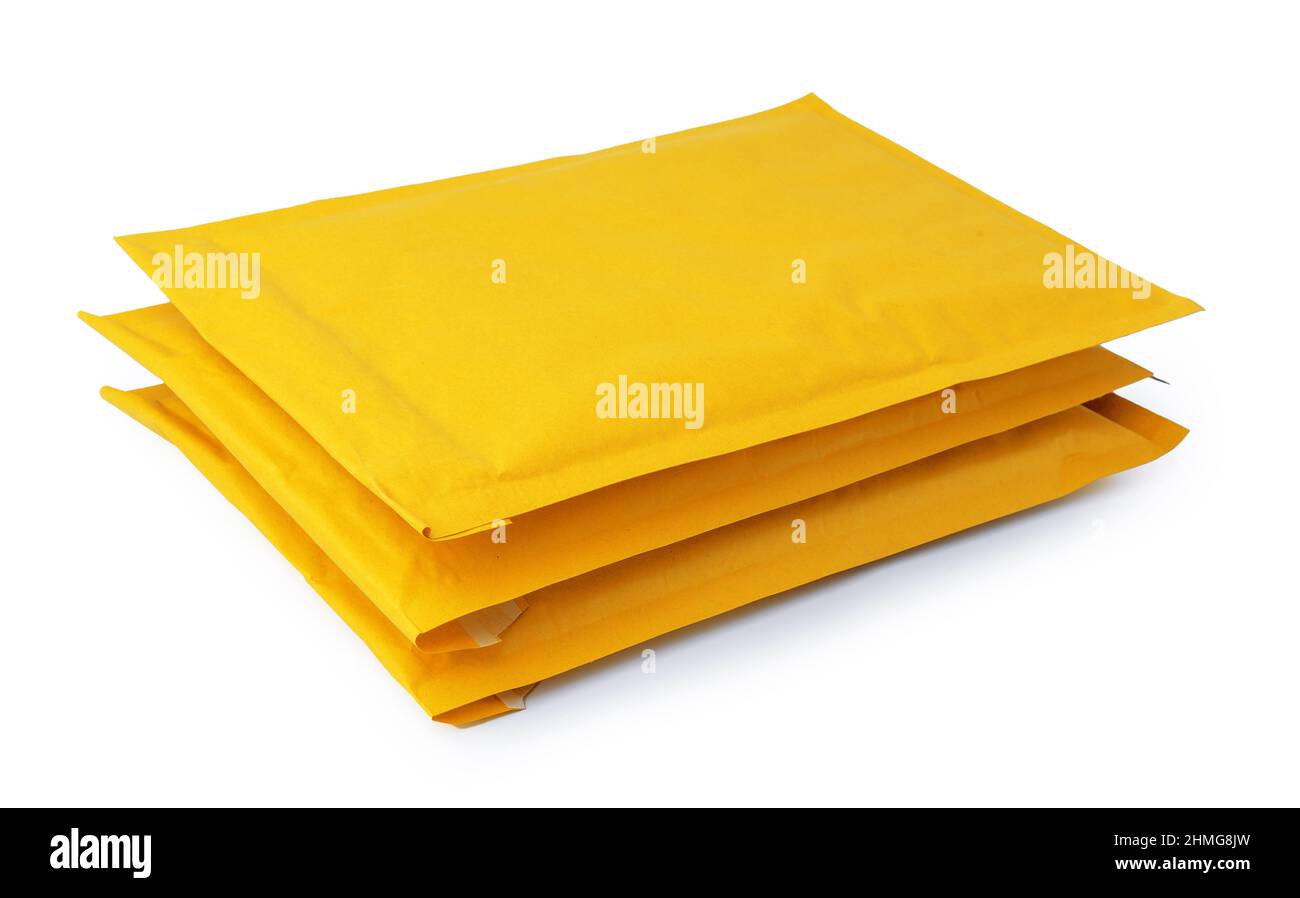 Thick envelope on a white background Stock Photo - Alamy