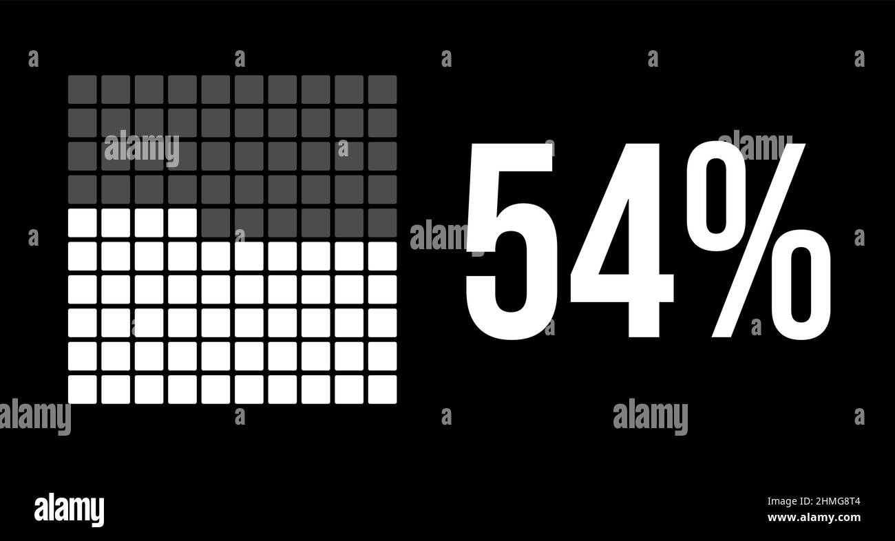 54 percent diagram, fifty-four percentage vector infographic. Rounded ...