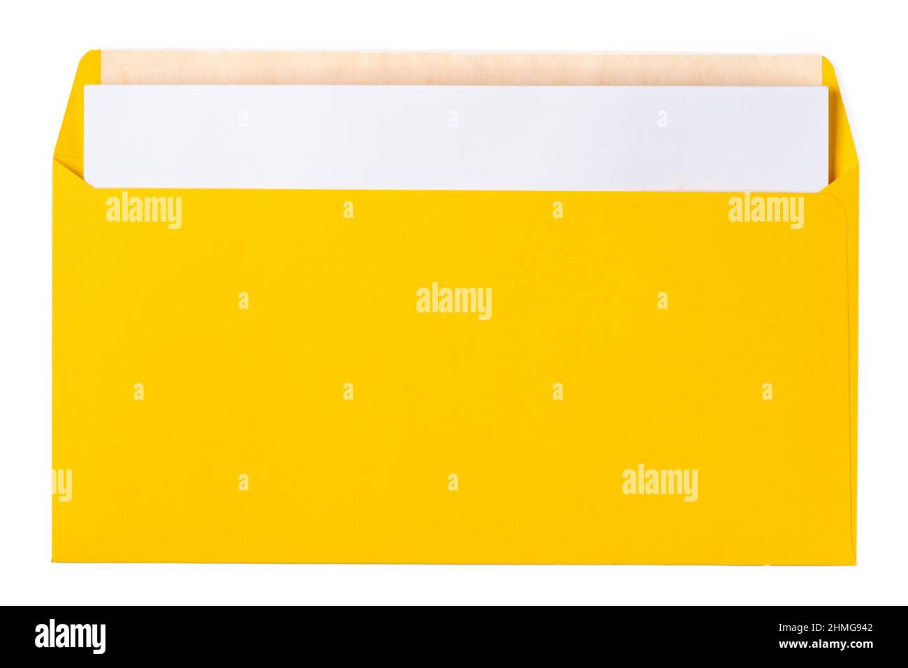 yellow envelope isolated on white background Stock Photo - Alamy