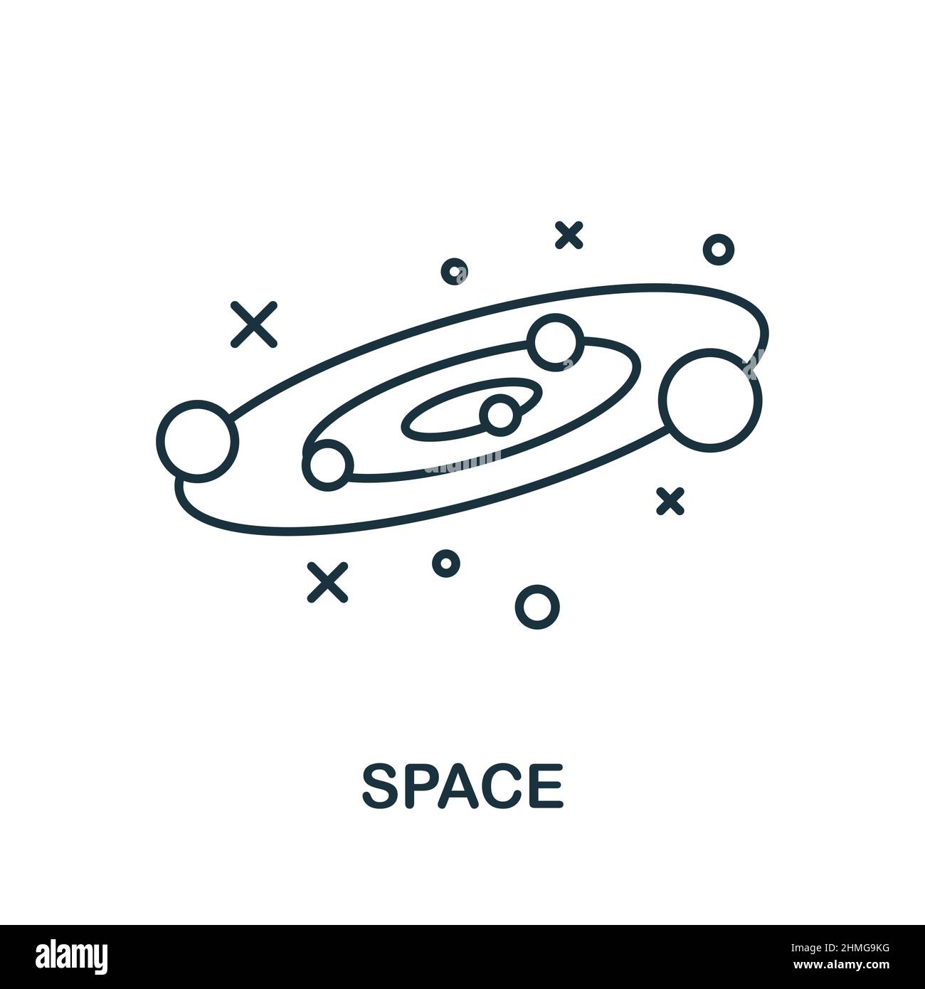 Space icon. Line element from space collection. Linear Space icon sign ...
