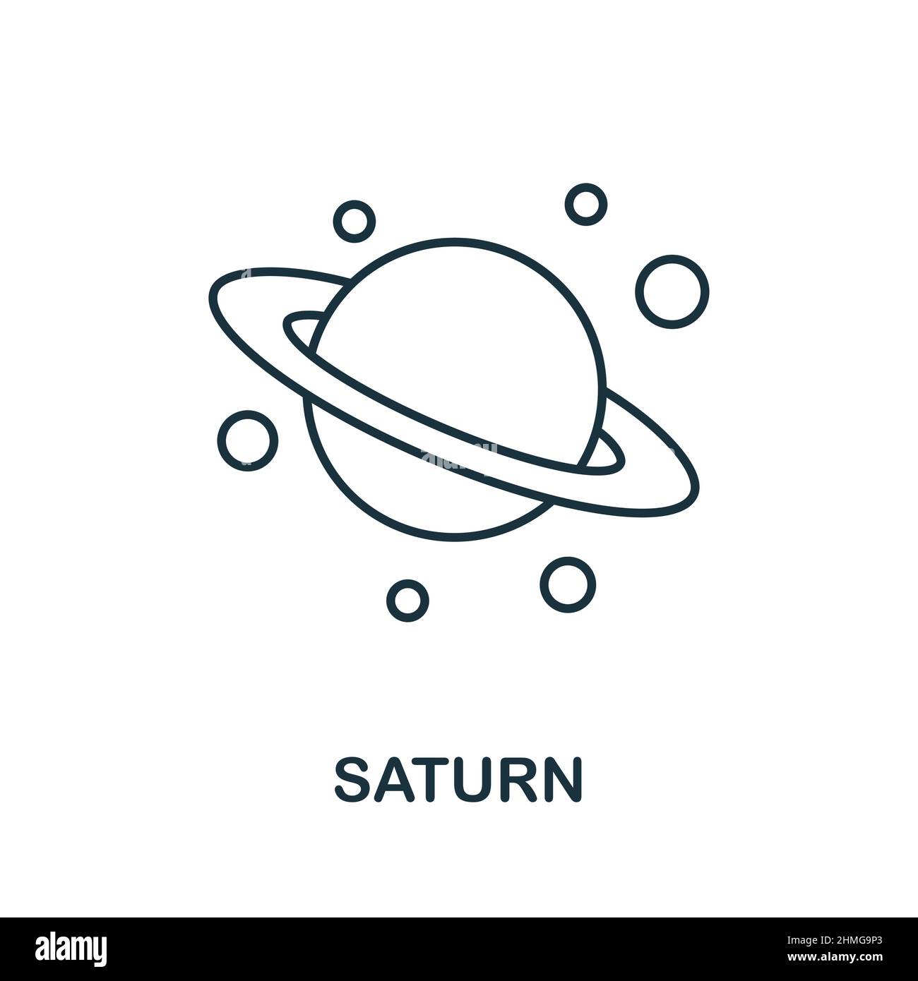 Saturn Icon Premium Vector | Saturn Planet Neon Icon Design Space And