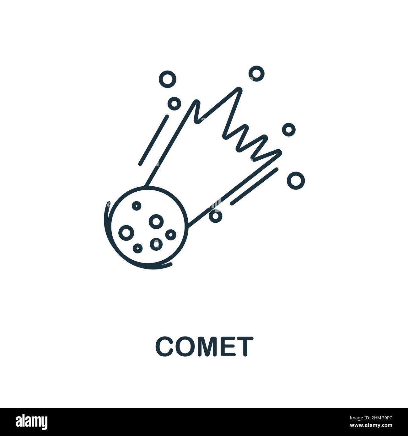Comet icon. Line element from space collection. Linear Comet icon sign ...