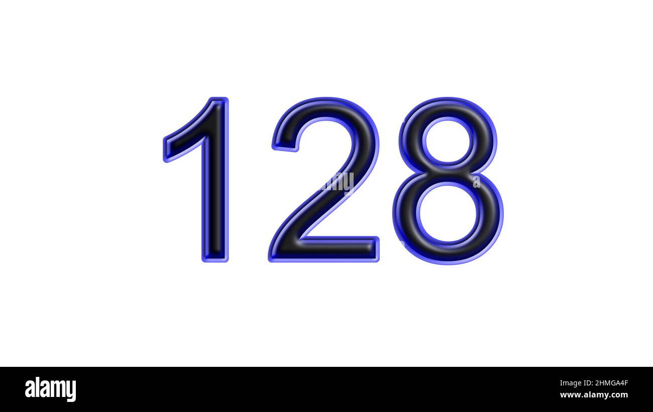 3d number 128 hi-res stock photography and images - Alamy