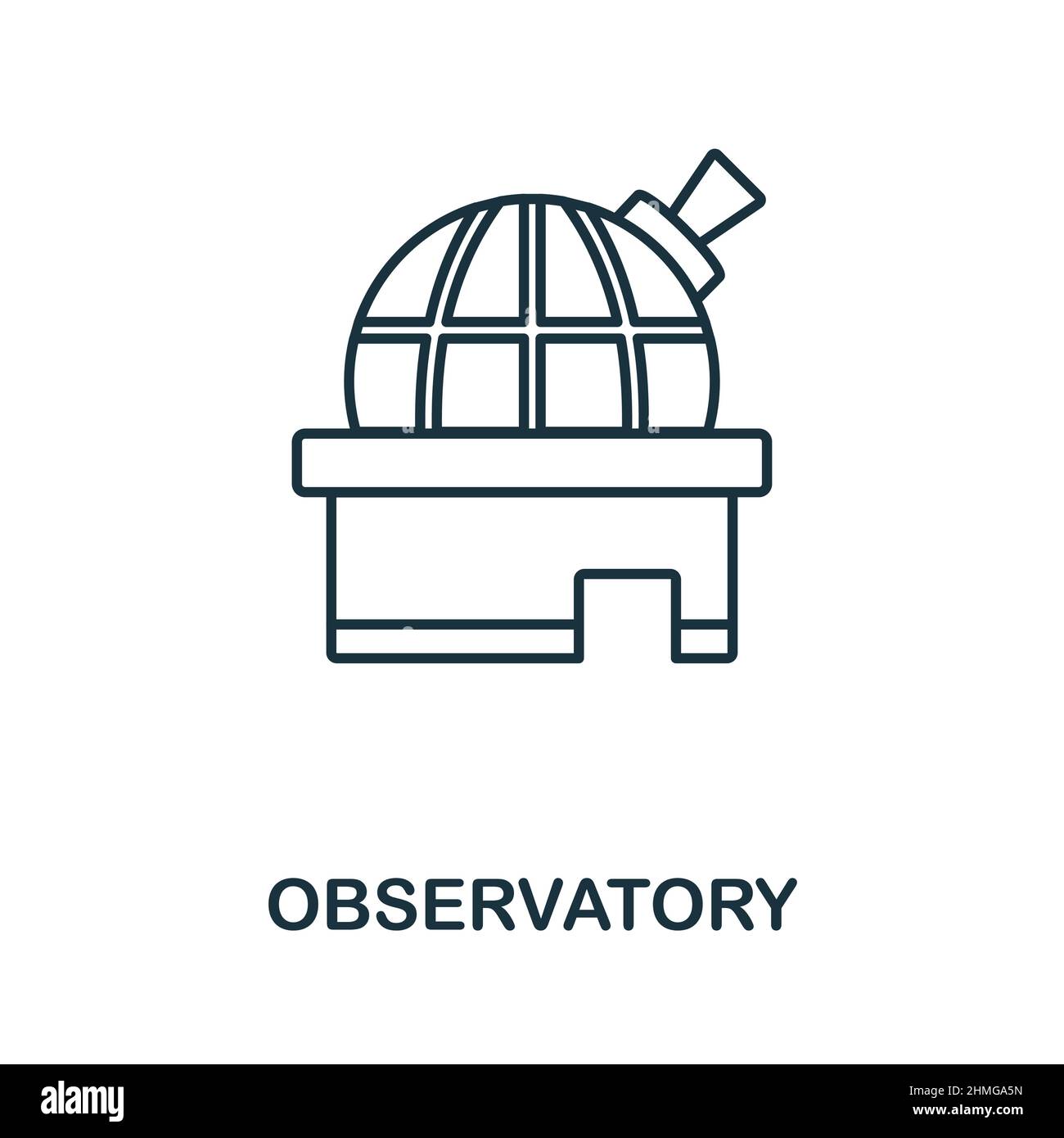 Observatory icon. Line element from space collection. Linear Observatory icon sign for web ...