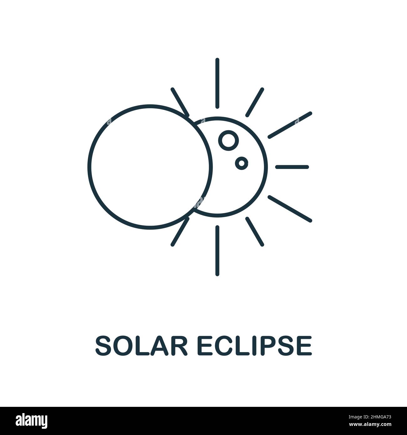 Solar Eclipse icon. Line element from space collection. Linear Solar ...