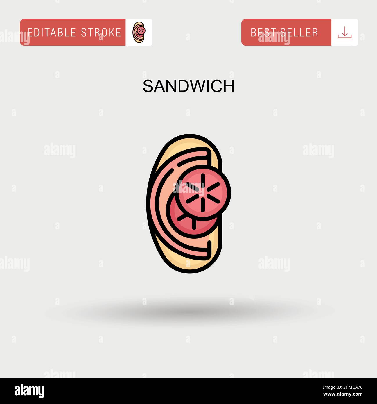 Sandwich Simple vector icon Stock Vector Image & Art - Alamy